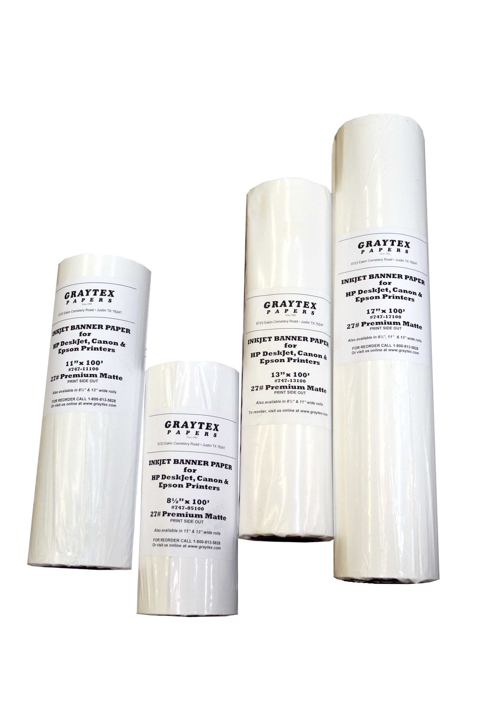 Premium Banner Paper Matte Roll 1-sided - 747 - 28lb – Graytex Papers LLC